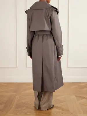 Victoria Beckham Philippa Belted Cotton Trench Coat - Brown