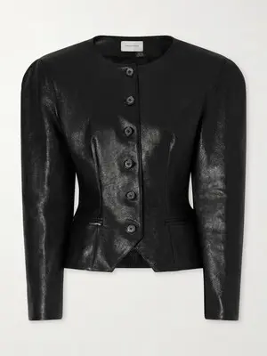 Magda Butrym Paneled Leather Jacket - Black