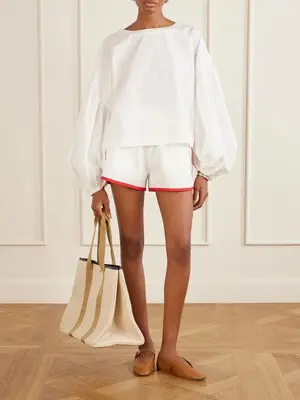 Suzie Kondi Balloon Sleeve Cotton Poplin Blouse