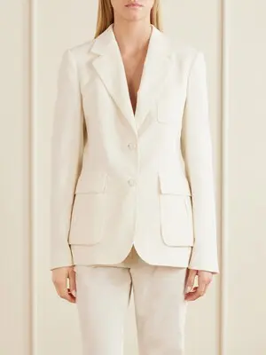 Gabriela Hearst Louisa Cotton Ribbed Blazer - Neutrals