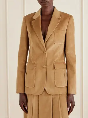 Gabriela Hearst Louisa Cotton Ribbed Blazer - Neutrals