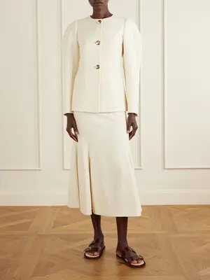 Gabriela Hearst Daelan Silk And Wool-blend Jacket - Neutrals