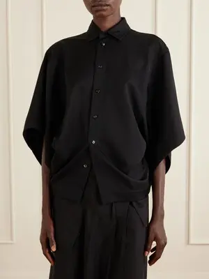 Bottega Veneta Wool-twill Oversized Shirt - Black