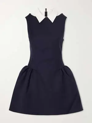 SHUSHU/TONG SHUSHU/TONG Patchwork Wool Mini Dress Navy