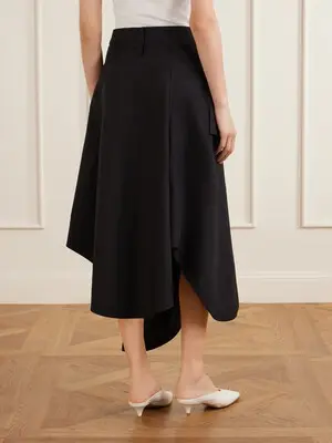 Bottega Veneta Wrapped Cotton-mousseline Maxi Skirt - Black