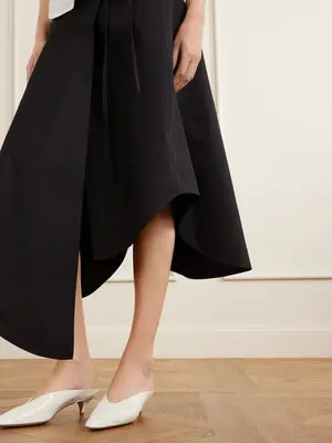 Bottega Veneta Wrapped Cotton-mousseline Maxi Skirt - Black