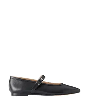 Le Monde Beryl Leather Mary Jane Ballet Flats - Black