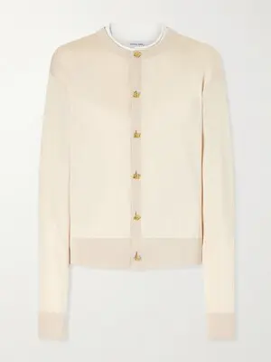Bottega Veneta Knitted Silk Cardigan - White