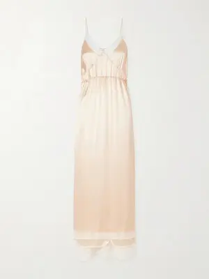 Magda Butrym Lace-trimmed Silk Satin Maxi Dress - Orange