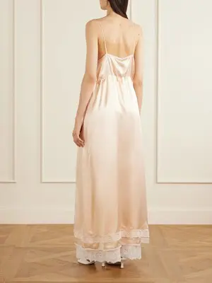 Magda Butrym Lace-trimmed Silk Satin Maxi Dress
