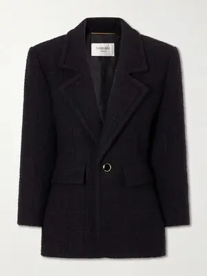 Saint Laurent Wool-blend Tweed Blazer - Black