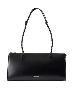 JIL SANDER Tangle Tent Leather Shoulder Bag - Black