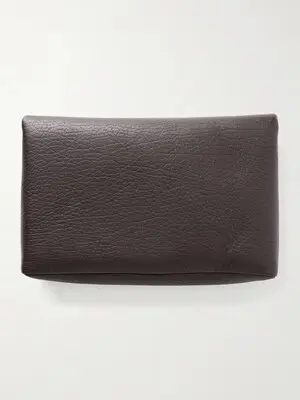 Saint Laurent Cassandre Large Textured-leather Clutch - Brown