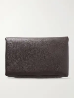 Saint Laurent Cassandre Large Textured-leather Clutch - Brown