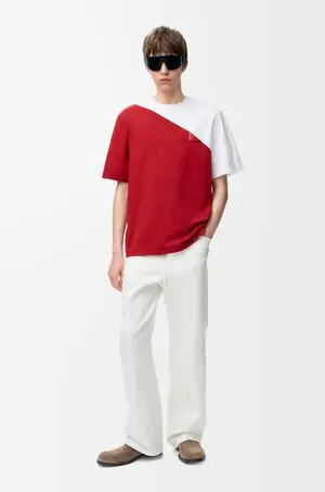 Loewe Loose Fit T-shirt In Cotton - White/red