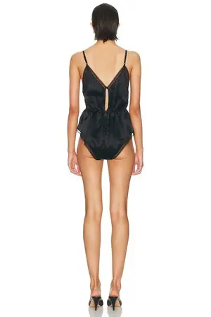 Dolce & Gabbana Silk Romper With Lace Trim
