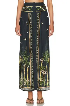 Agua Bendita Coralina Midi Pareo In Black - Azucar