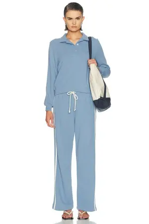 Donni. The Eco Terry Polo Sweatshirt - Cornflower