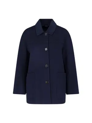 Chloé Short Virgin Wool Coat - Blue