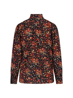 Gucci Multicolor Floral Print Silk Shirt With Tie Detail - Multi
