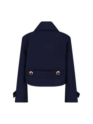 Balenciaga Cropped Double-breasted Caban Jacket