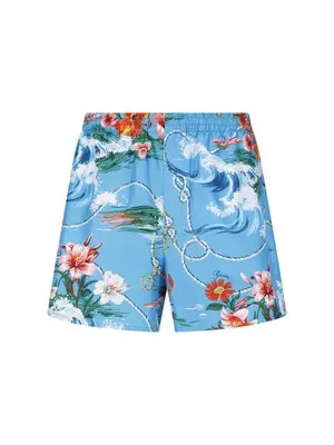 Gucci Printed Swim Shorts - Light Blue