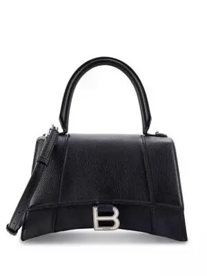 Balenciaga Hourglass Top Handle Bag Leather Small Satchel - Black