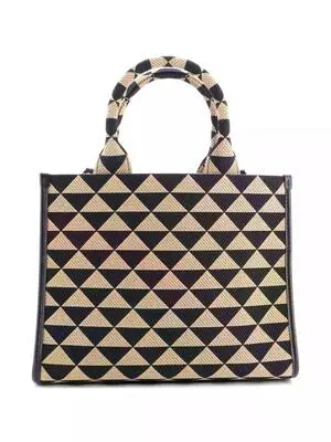 Prada Small Jacquard Shopper Tote Bag