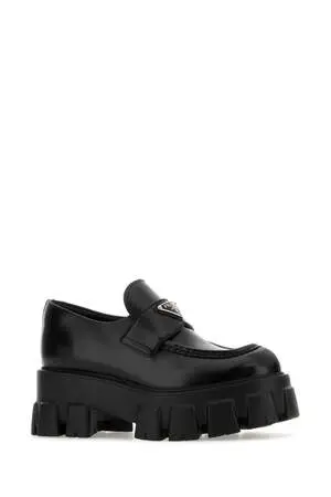 Prada Leather Monolith Loafers