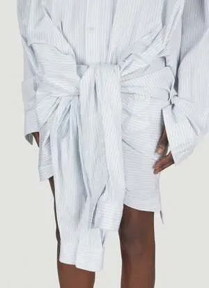 Balenciaga Pin-stripe Draped Shirt