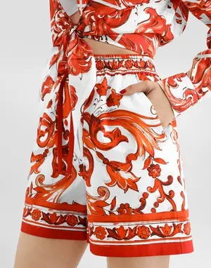 Dolce & Gabbana Majolica-print Poplin Bermuda Shorts