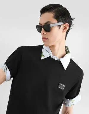 Dolce & Gabbana Cotton T-shirt With Logo Plate