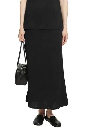 THE ROW Oboe Skirt In Crinkled Silk - Black