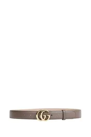 Gucci Gg Marmont Belt With Double G Buckle - Brown