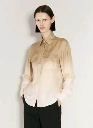 Prada Ombre Silk Button-up Shirt - Cream