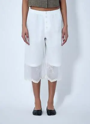 Our Legacy Sheer Lace Frill Culottes - White