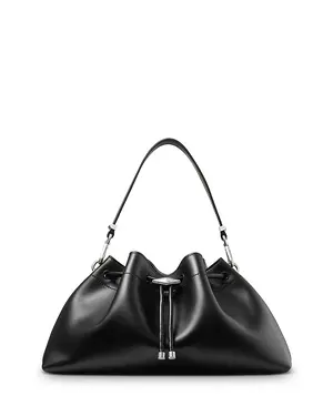 JIMMY CHOO Leather Cinch Bag With Brass Trim