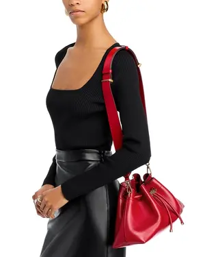 JIMMY CHOO Leather Cinch Bag With Brass Trim