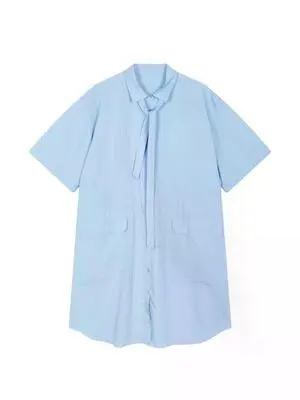 JNBY Crinkle-effect Striped Shirt Dress - Blue