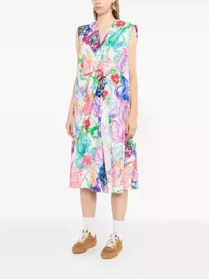 JNBY Floral-print V-neck Sleeveless Dress
