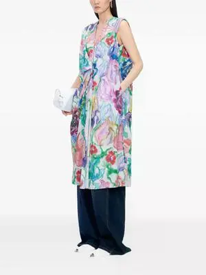 JNBY Floral-print V-neck Sleeveless Dress - White