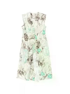 JNBY Oversized Floral Print V-neck Dress