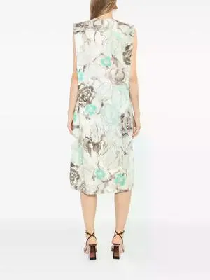 JNBY Oversized Floral Print V-neck Dress