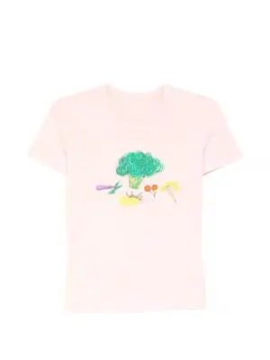 JNBY Graphic Print Fitted T-shirt - Pink