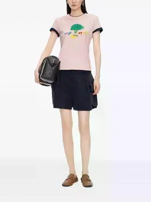 JNBY Graphic Print Fitted T-shirt - Pink