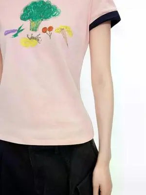 JNBY Graphic Print Fitted T-shirt - Pink