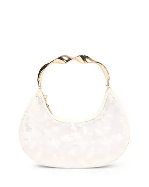 Simkhai Nixi Floral Embroidered Mesh Handbag - Ivory