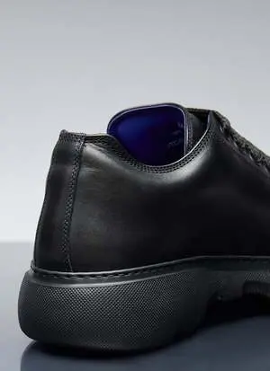 Burberry Ranger Leather Lace-up Sneakers With Barbed-wire Hardware