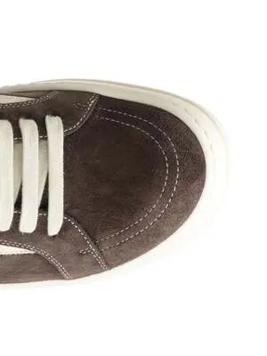 Rick Owens Low-top Leather Sneakers With Contrast Stitching