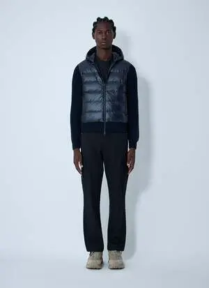 Moncler Quilted Cardigan With Knitted Sleeves